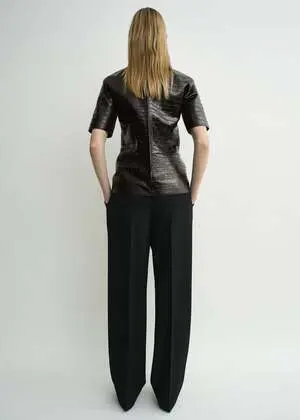 TOTEME Croco-embossed T-shirt - Brown