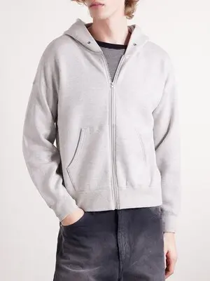 Visvim Jumbo Wool And Cotton-blend Jersey Zip-up Hoodie - Gray