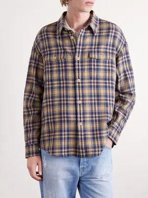 Visvim Lumber Checked Wool And Linen-blend Twill Shirt - Brown
