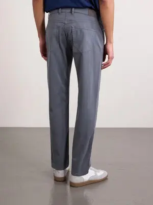 Peter Millar Signature Straight-leg Cotton-blend Sateen Trousers - Gray