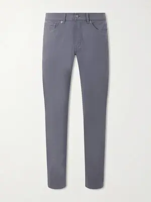 Peter Millar Signature Straight-leg Cotton-blend Sateen Trousers - Gray