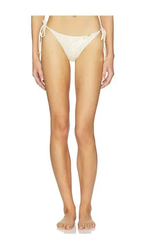 Luli Fama Seamless Ruched Back Brazilian Tie Bottoms - Gold