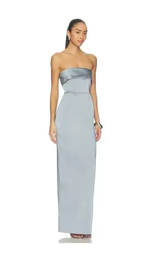 THE NEW ARRIVALS ILKYAZ OZEL Rhea Gown - Bosphorus Fog