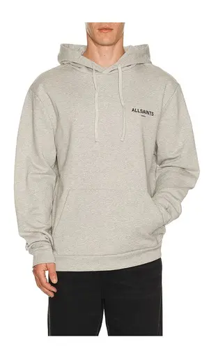 ALLSAINTS Halcyon Graphic Hoodie - Light Grey Marl