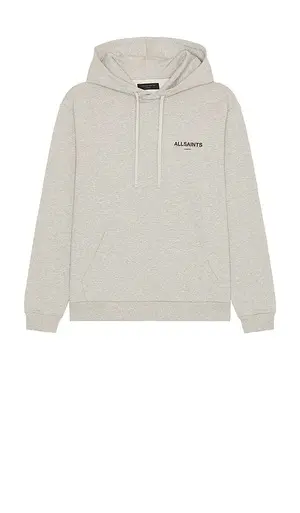 ALLSAINTS Halcyon Graphic Hoodie - Light Grey Marl