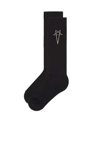 Rick Owens Pentagram Knee High Socks - Black & Pearl