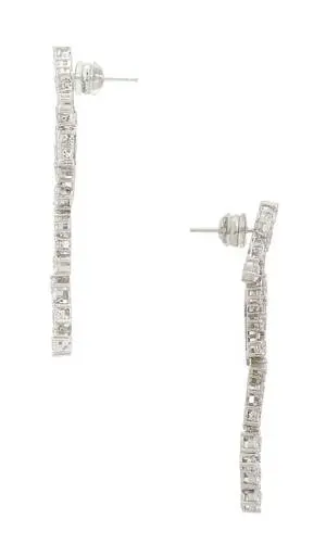 Shashi Argent Pave Dangle Earrings