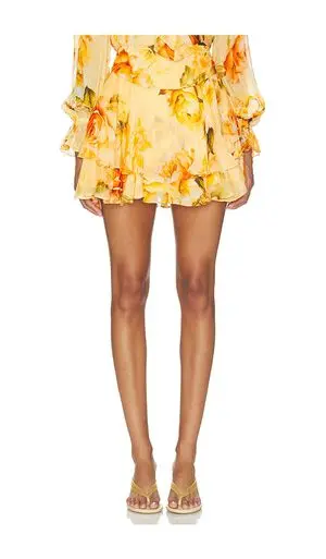 Hemant & Nandita Poplin Mini Skirt - Yellow