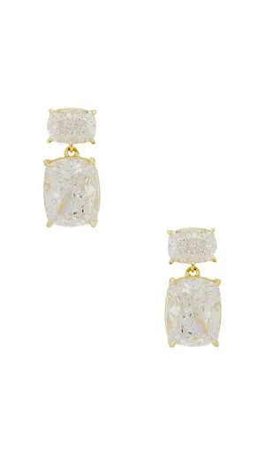 Shashi Cushion Drop Earrings - Gold