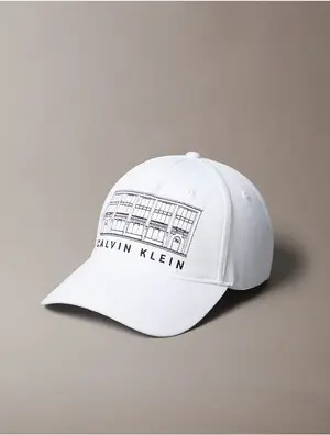 Calvin Klein Logo Graphic Baseball Cap - Bright White