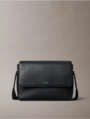 Calvin Klein Pebbled Messenger Bag - Black