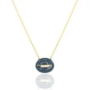 JENNA BLAKE Mini Mariner Necklace - Onyx