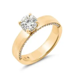 BELLA PONTE 14k Yellow Gold Round Diamond Solitaire Ring - Yg