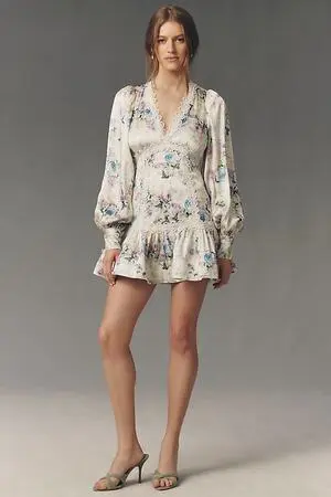 Bhldn Abby Long-sleeve Mini Dress