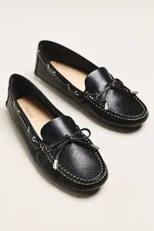 Maeve Bow Driving Moccasins - Black