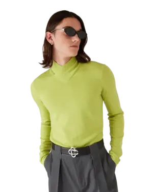 Casablanca Merino Cowl Neck Top