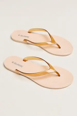 CELANDINE Jelly Flip Flops Brown/pink