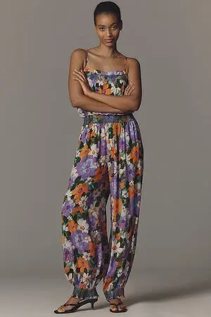 Plenty By Tracy Reese Cami Blouson Jumpsuit - Purple Garden