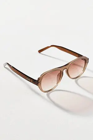 ANGLO Translucent Aviator Sunglasses - Light Brown