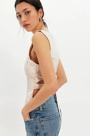 Free People Odessa Top - Silver Peony