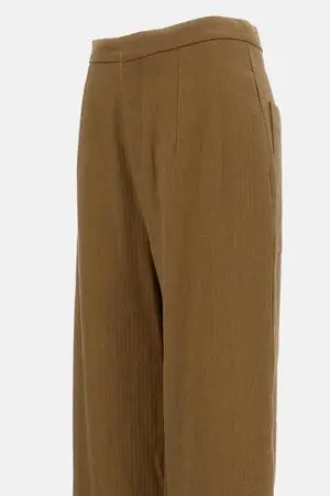 MAISON JEJIA Linen Blend Wide Leg Trousers