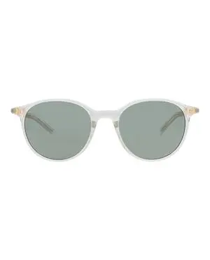 Montblanc Round Frame Recycled Sunglasses - Crystal Crystal Green (mb0326sa/30015114/004)