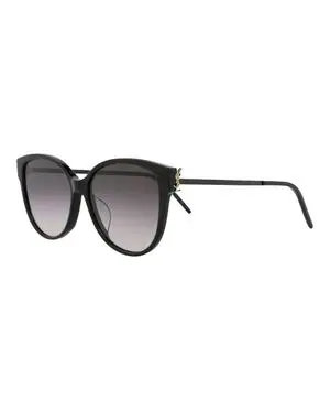 Saint Laurent Round-frame Acetate Sunglasses - Black Black Smoke (slm48sak/30007882/002)