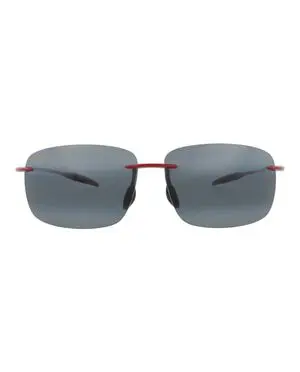 Maui Jim Square Frame Sunglasses - Red Red Grey (422/202)