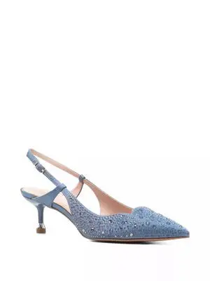 Liu Jo Studded Leather Slingback Pumps - Blue