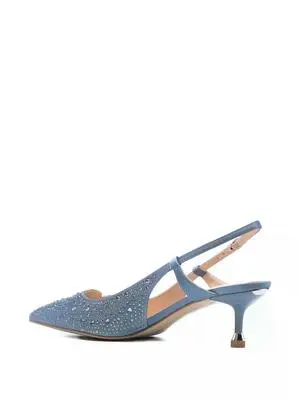 Liu Jo Studded Leather Slingback Pumps - Blue