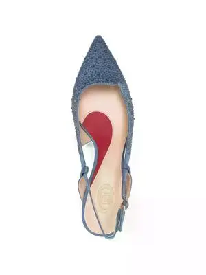 Liu Jo Studded Leather Slingback Pumps - Blue