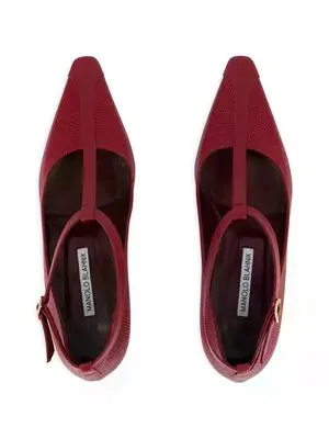 Manolo Blahnik T-bar Leather Pumps
