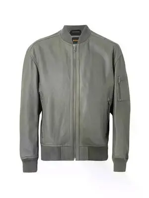 BOSS Jakri Ribbed Leather Jacket