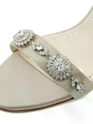 Manolo Blahnik Lamisan Embellished Sandals - Neutrals