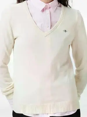 Gant V-neck Long Sleeve Sweater - Neutrals
