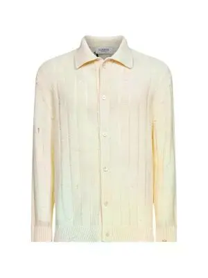 LANEUS Distressed Collared Cardigan