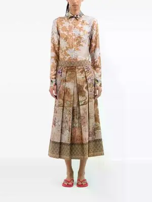 PIERRE-LOUIS MASCIA Salato Printed Pleated Skirt