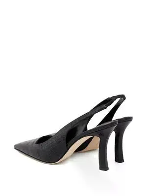 Manolo Blahnik Moirasli Embossed Pointed-toe Pumps - Black