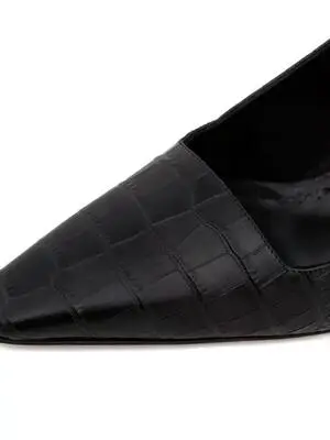 Manolo Blahnik Moirasli Embossed Pointed-toe Pumps - Black