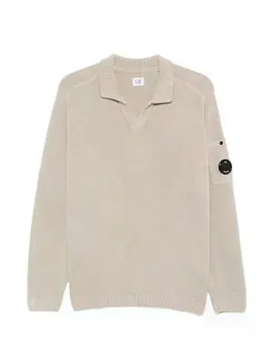 C.P. COMPANY Logo-patch V-neck Sweater