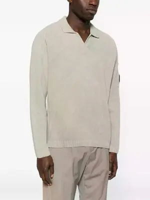 C.P. COMPANY Logo-patch V-neck Sweater