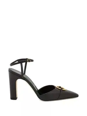 Manolo Blahnik Pointed-toe Buckled Leather Pumps - Black