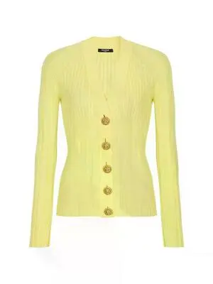 Balmain V-neck Buttoned Cardigan - Yellow