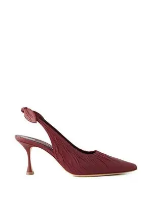 Manolo Blahnik Pelagalo Pleated Slingback Pumps - Red