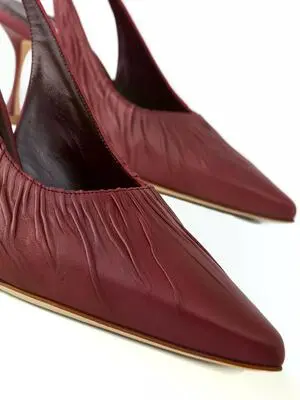 Manolo Blahnik Pelagalo Pleated Slingback Pumps - Red