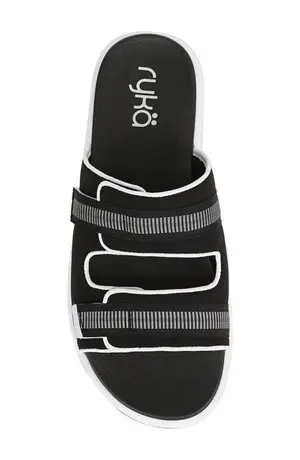 RYKA Platform Slide Sandal - Black