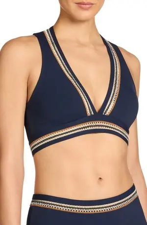 Robin Piccone Nova Tank Bikini Top - Navy