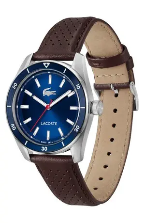 Lacoste Boston Leather Strap Watch