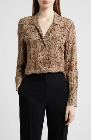 Kobi Halperin Piper Snake Print Button-up Shirt