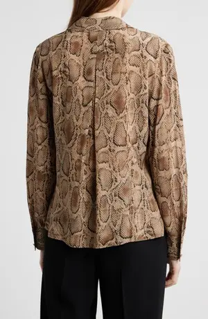 Kobi Halperin Piper Snake Print Button-up Shirt